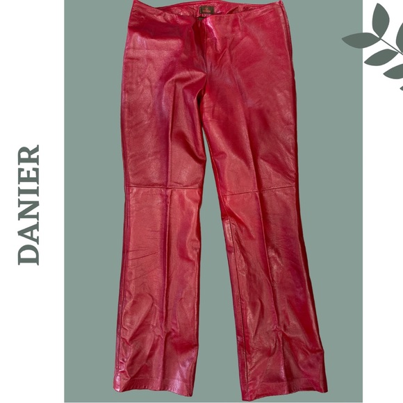 Danier | Pants & Jumpsuits | Womens Danier Red Leather Jacket And Pants ...